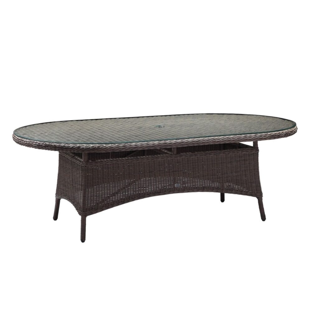 Colonial Oval Dining Table 4010NA Natural/Glass - Akula Living