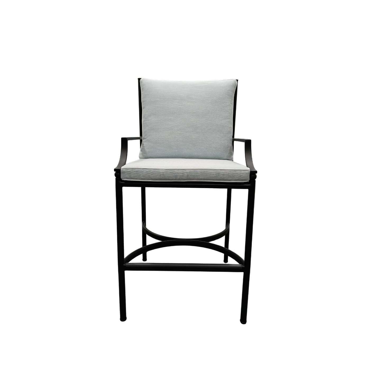 Akula Custom Lava Barstool with Blue Cushion, Front Angle - Akula Living